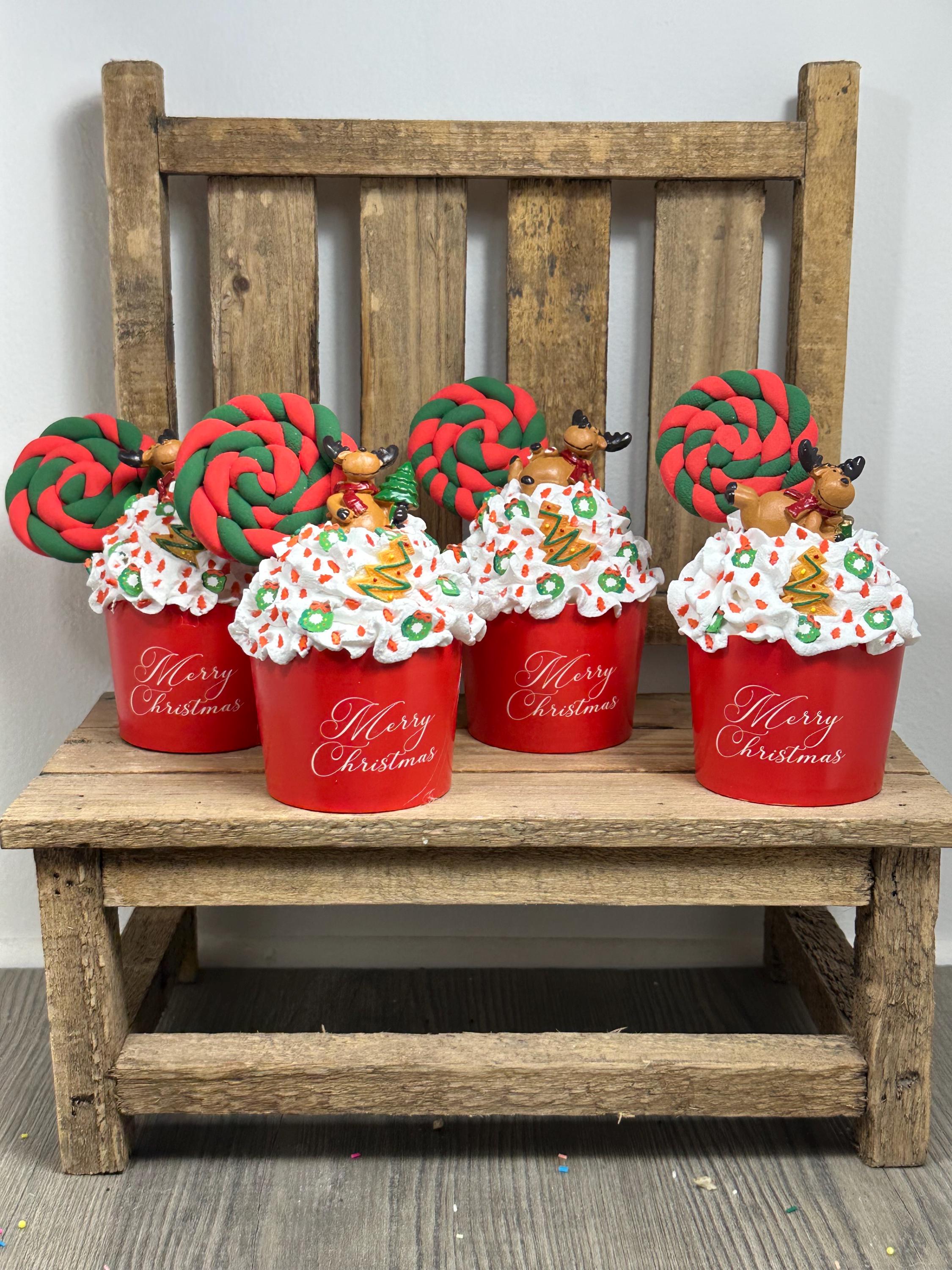 Fake Reindeer Cupcakes, Reindeer Cupcakes, Reindeer Decor, Reindeer ...