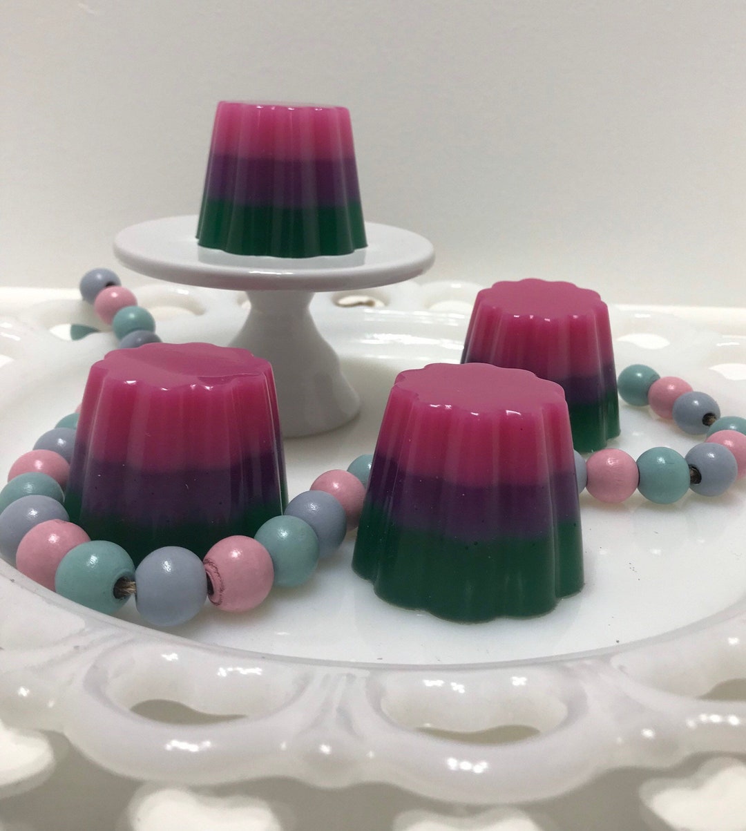Spring Jello Mold, Faux Jello Mold, Spring Fake Jello, Tiered Tray ...
