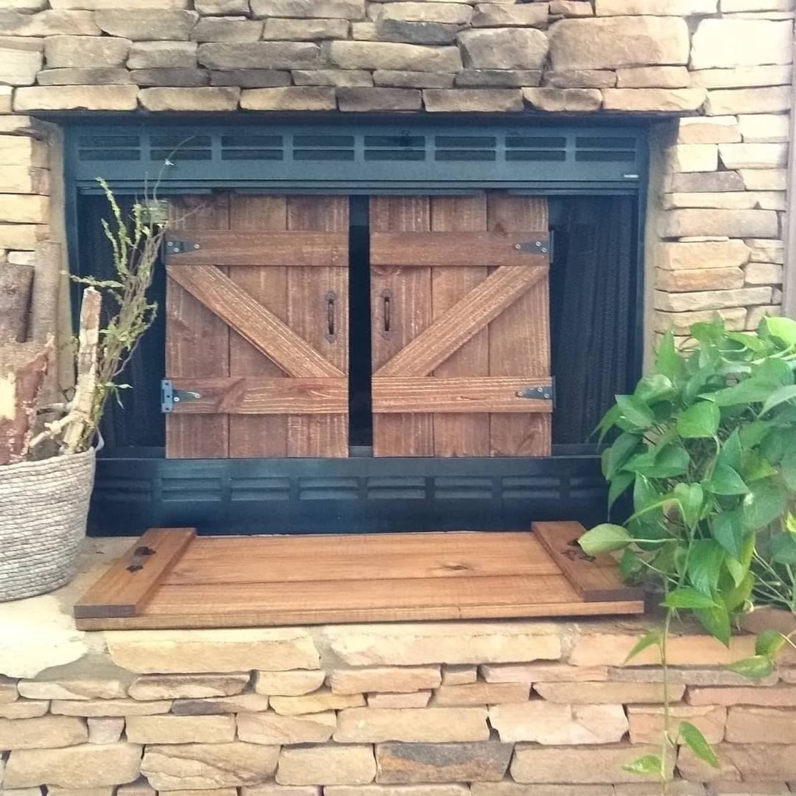 Handmade Wooden Rustic Wooden Wall Shutters set of 2 | Etsy