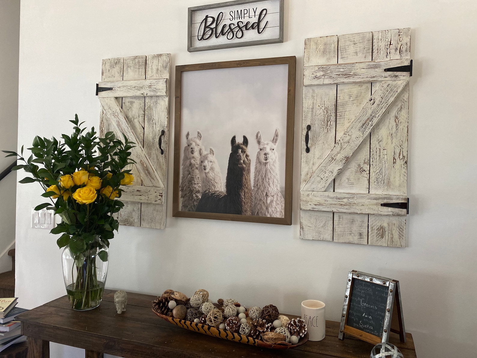 Handmade Wooden Rustic Wooden Wall Shutters set of 2 - Etsy