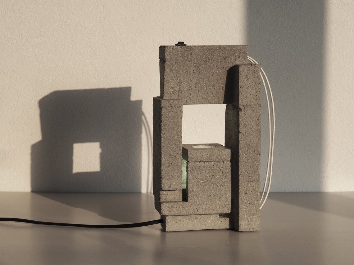 Takamatsu I, Concrete Monolithic Light Sculpture, Handmade One-off ...