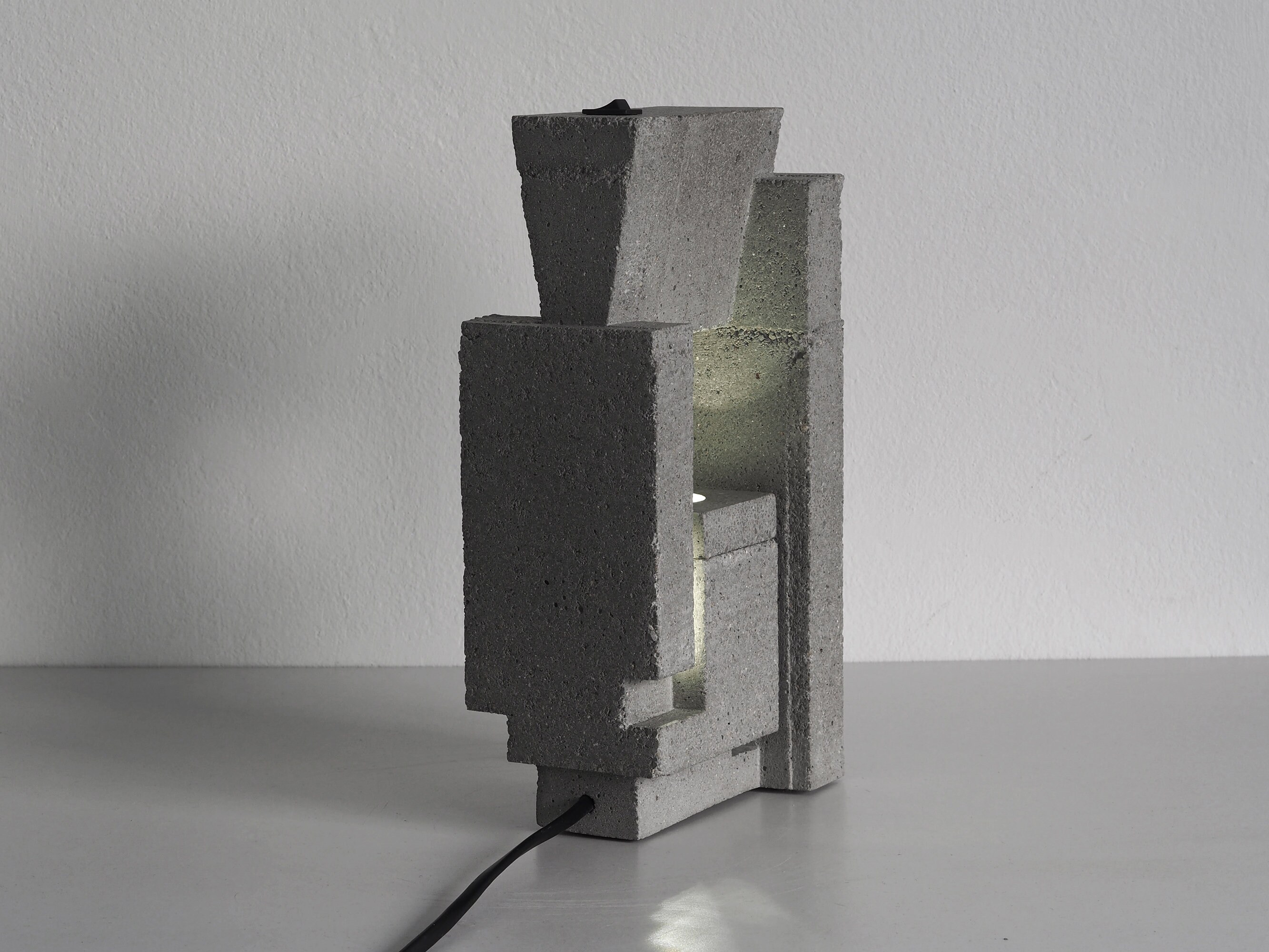 Takamatsu I, Concrete Monolithic Light Sculpture, Handmade One-off ...