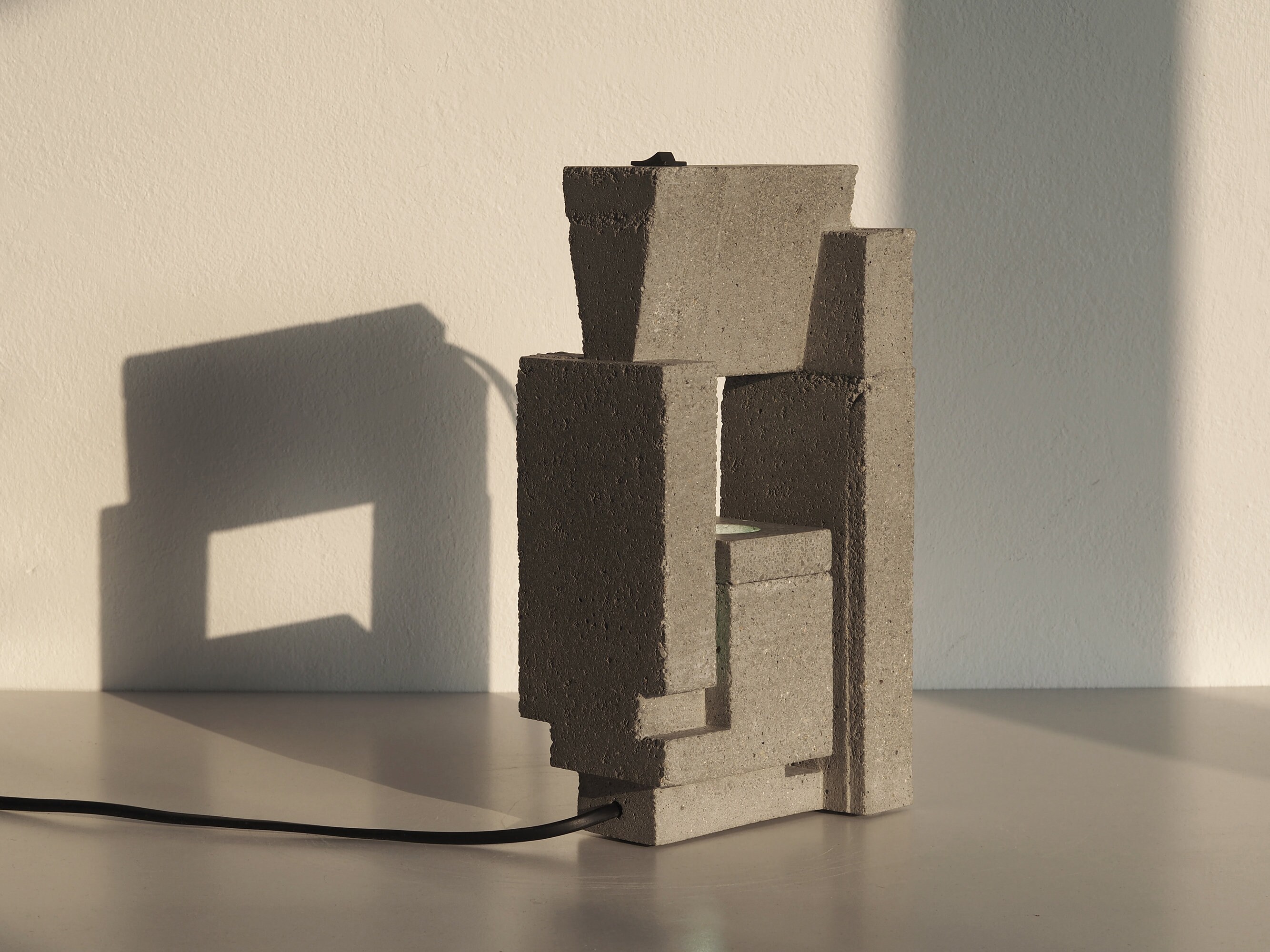 Takamatsu I, Concrete Monolithic Light Sculpture, Handmade One-off ...