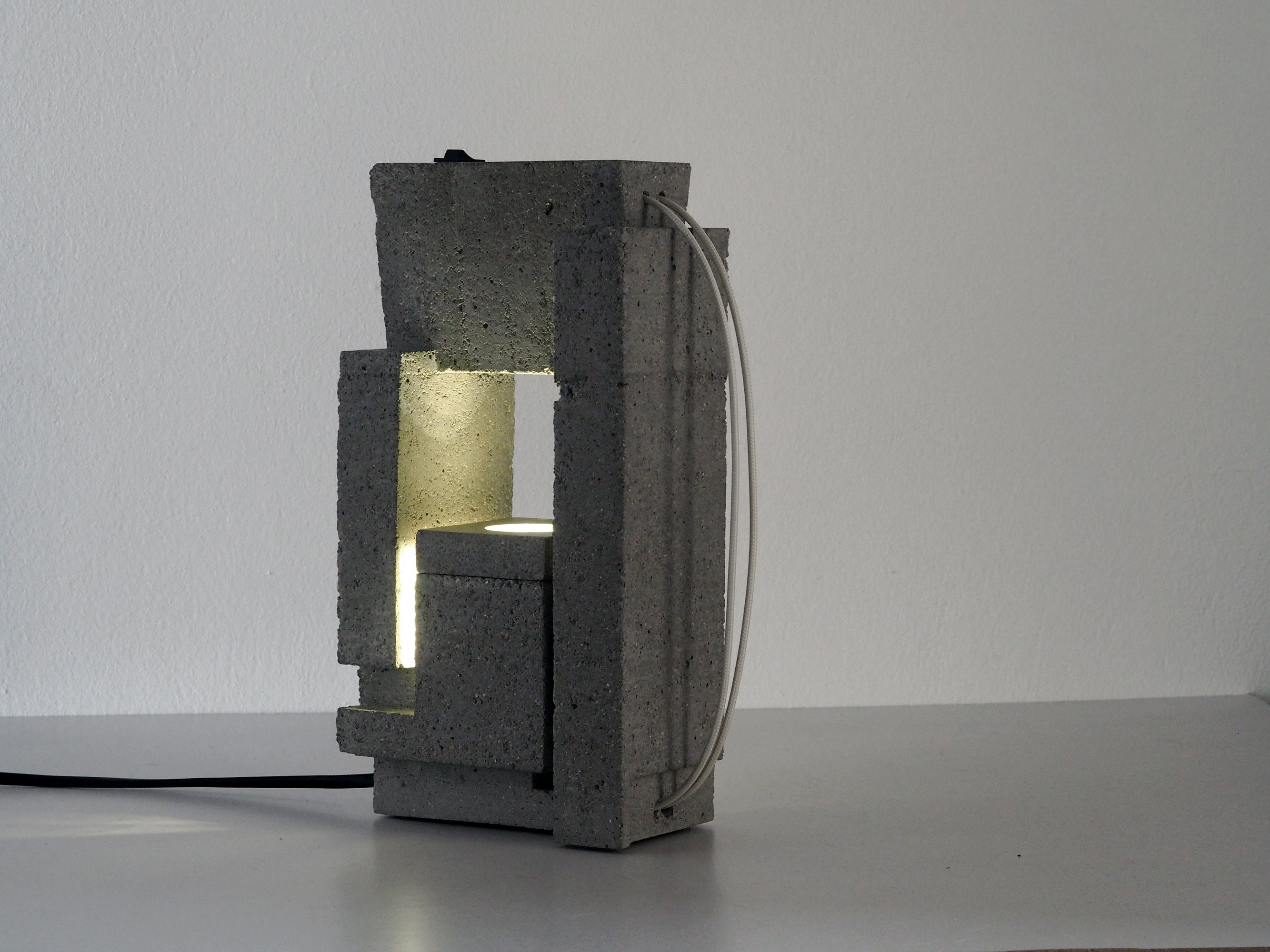 Takamatsu I, Concrete Monolithic Light Sculpture, Handmade One-off ...
