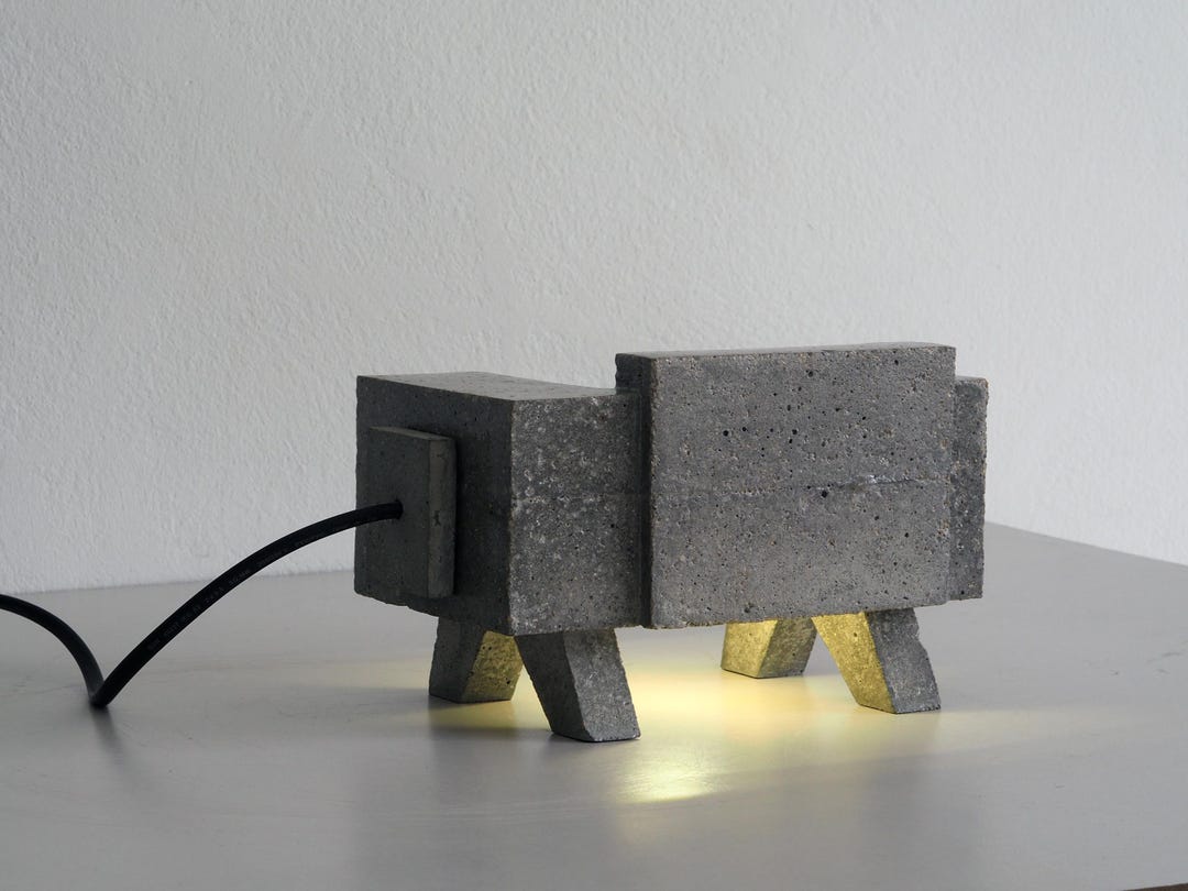 Concrete Light Sculpture “khong”, Table Top Sculpture, Brutalist Art ...
