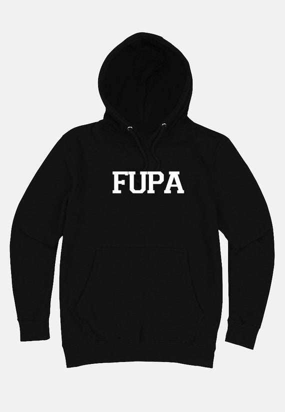 Fupa Varsity schwarzer Kapuzenpullover mit weißem Print - Etsy