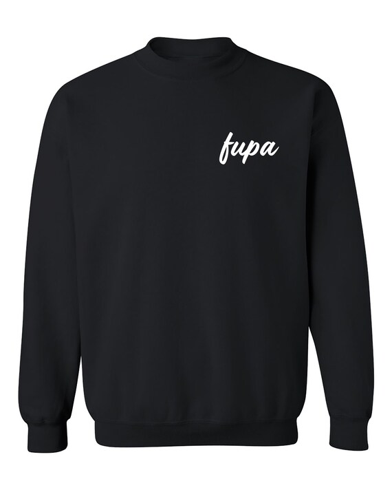 Fupa Black Crew Neck Fleece Adult Unisex Sweatshirt With White - Etsy