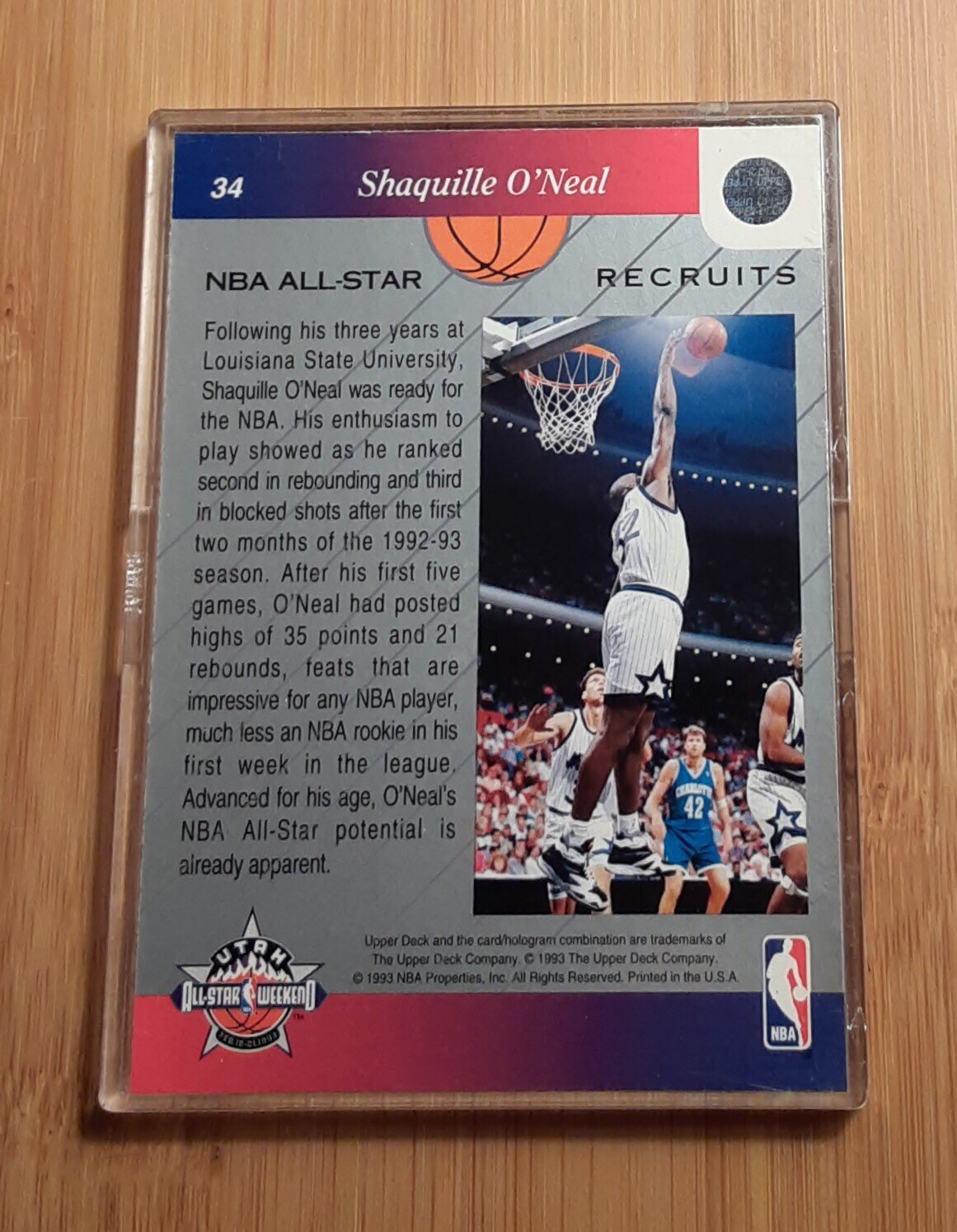 Vintage Shaquille Oneal Orlando Magic Collectors Rookie Card VGC - Etsy