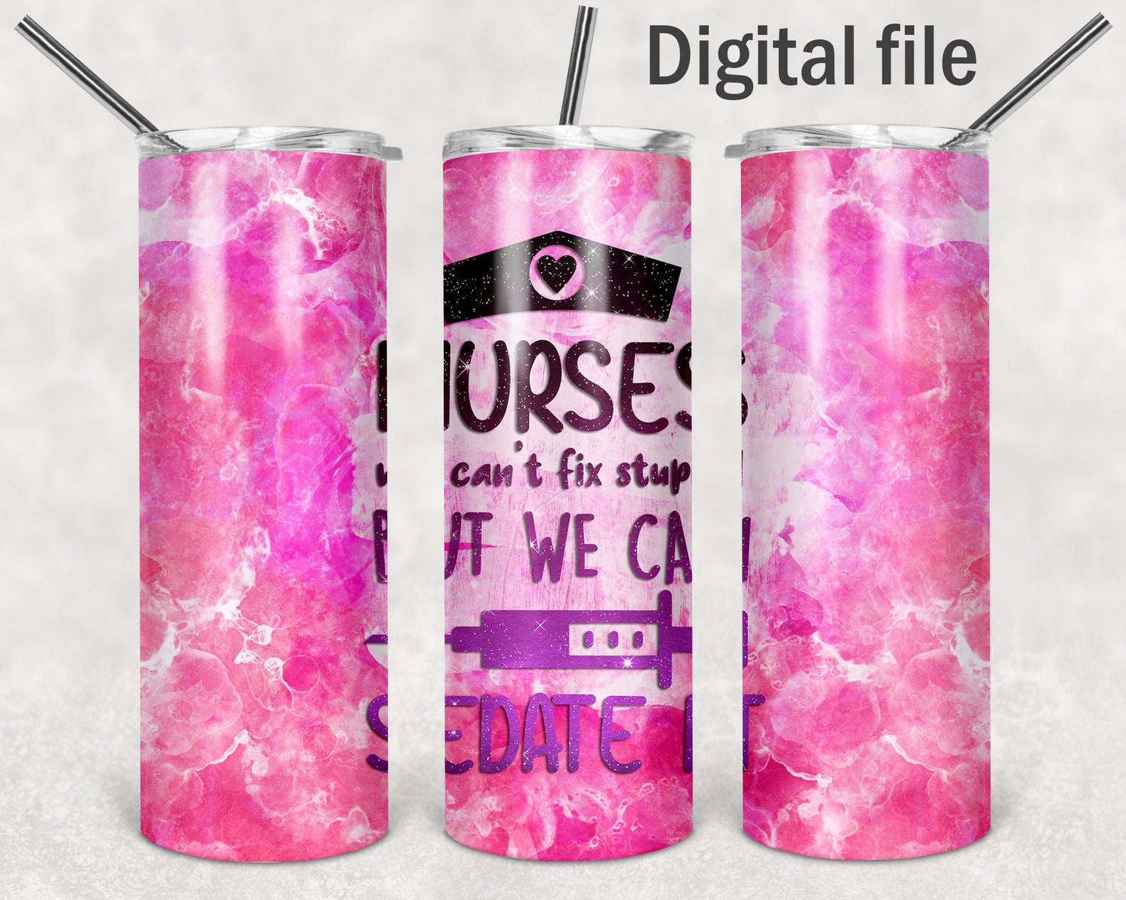 Nurse Tumbler Wrap Blue Png File For Sublimation Designs 20 Oz Etsy