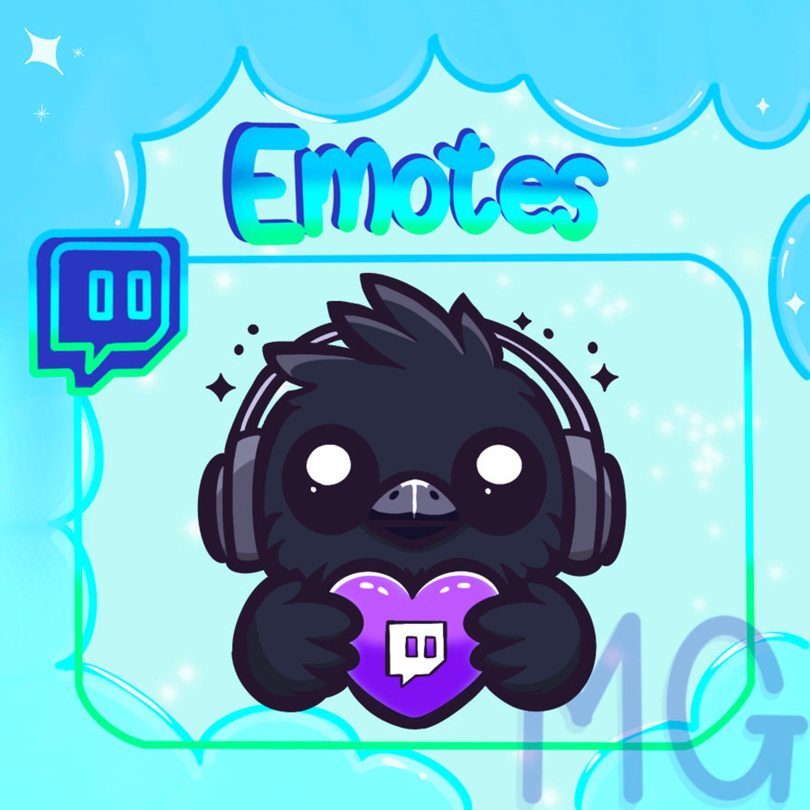 Twitch Emote/raven Holding Heart - Etsy