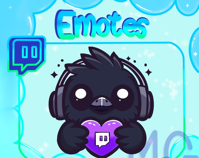 Twitch Emote/raven Holding Heart - Etsy