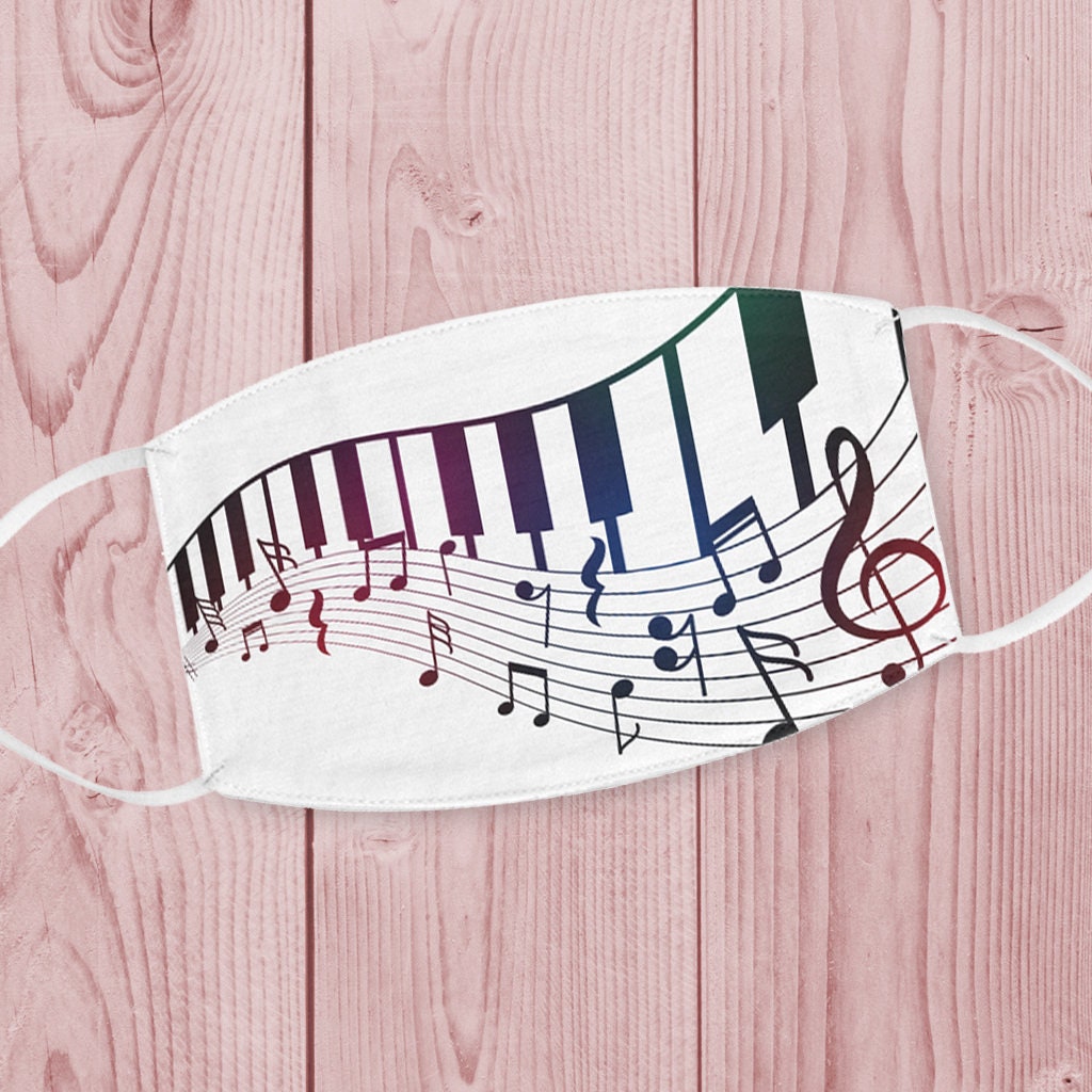 Colorful Piano Music Mask Piano Mask Musical Notes Face | Etsy