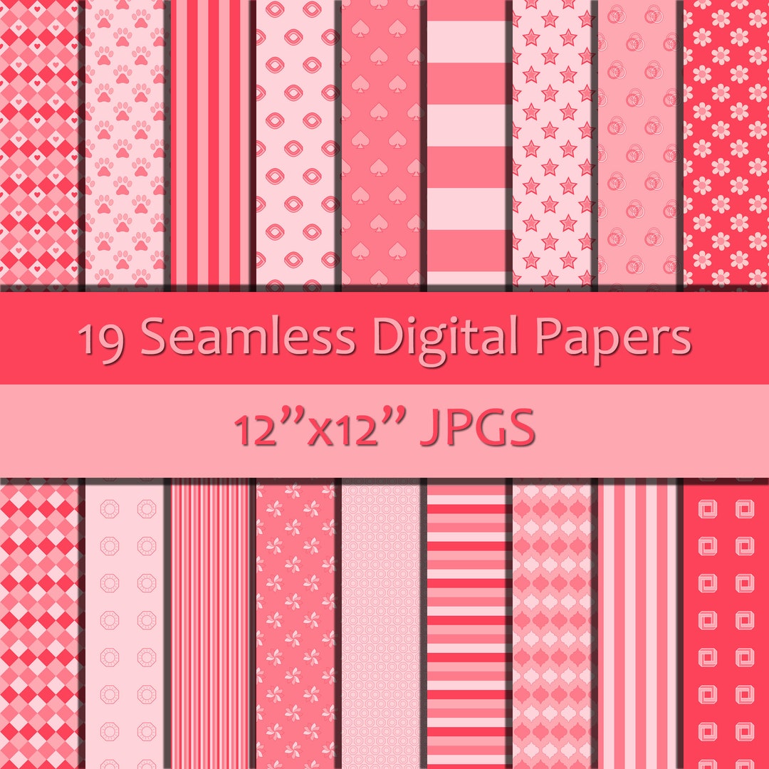 Shades of Pink Digital Papers Seamless Backgrounds Digital - Etsy