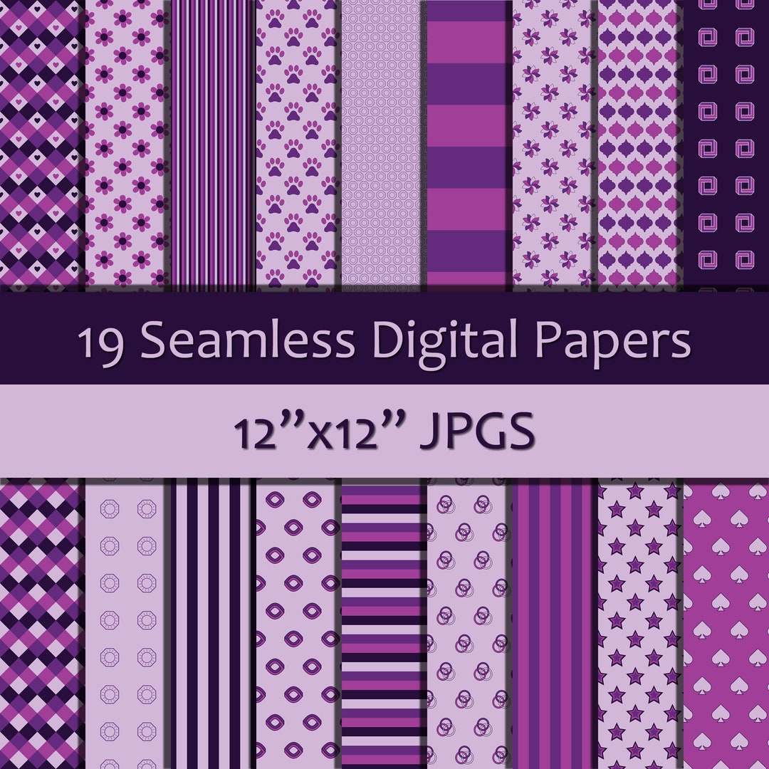 Shades of Purple Digital Papers, Seamless Backgrounds, Digital ...