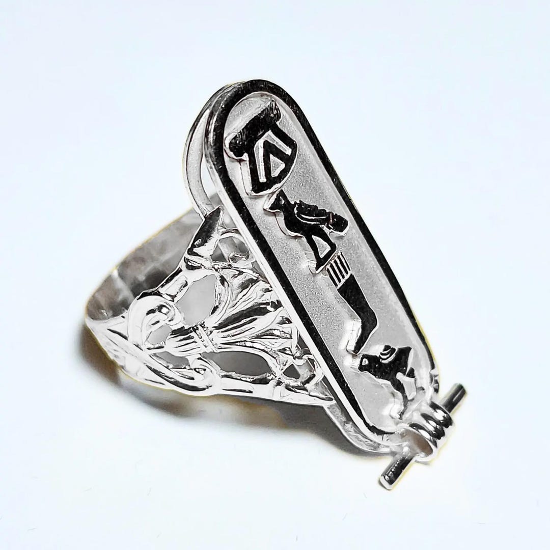 Sterling Silver Personalized Cartouche Name Ring Egyptian Jewelry ...