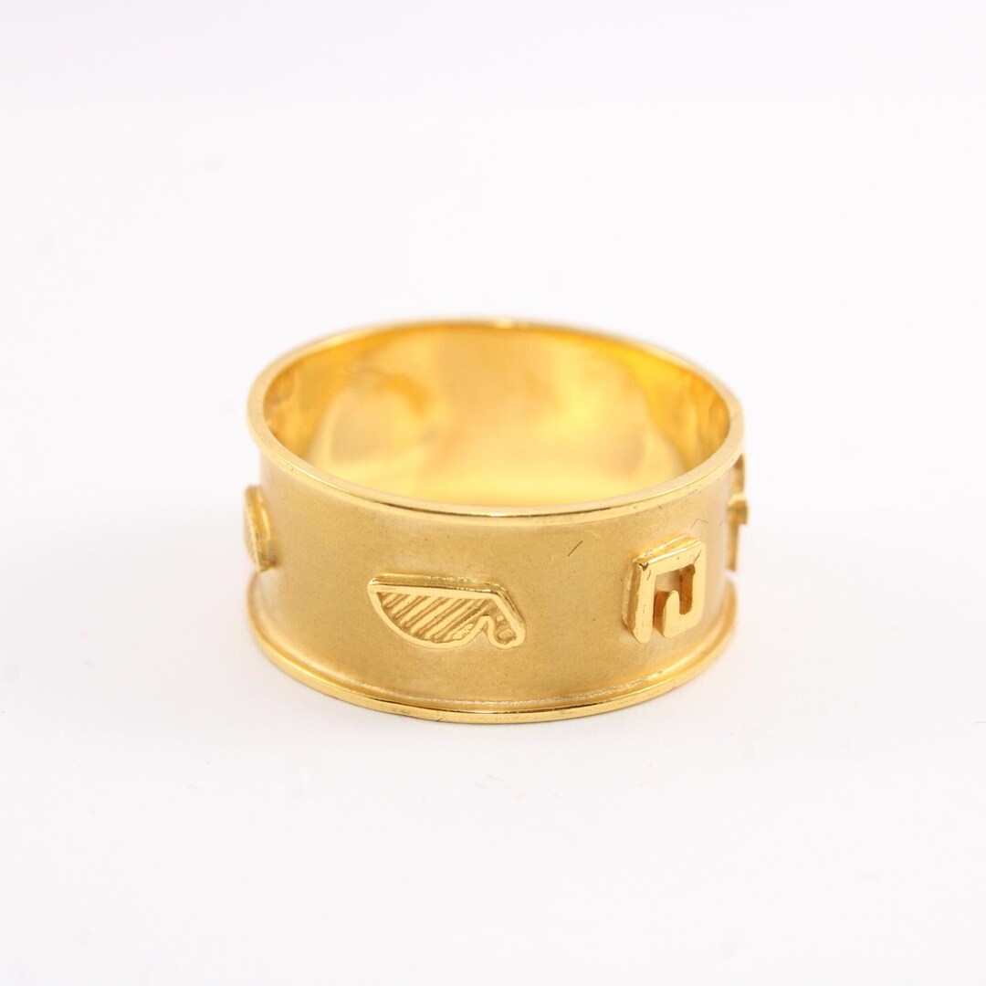 Gold-plated Sterling Silver Personalized Cartouche Name Ring Custom ...