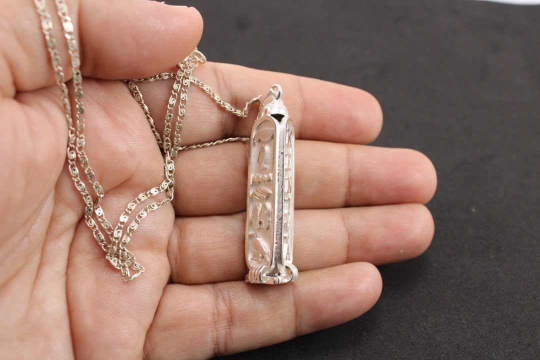 Triple-sided Personalized Cartouche Necklace Egyptian Jewelry 3 Names ...