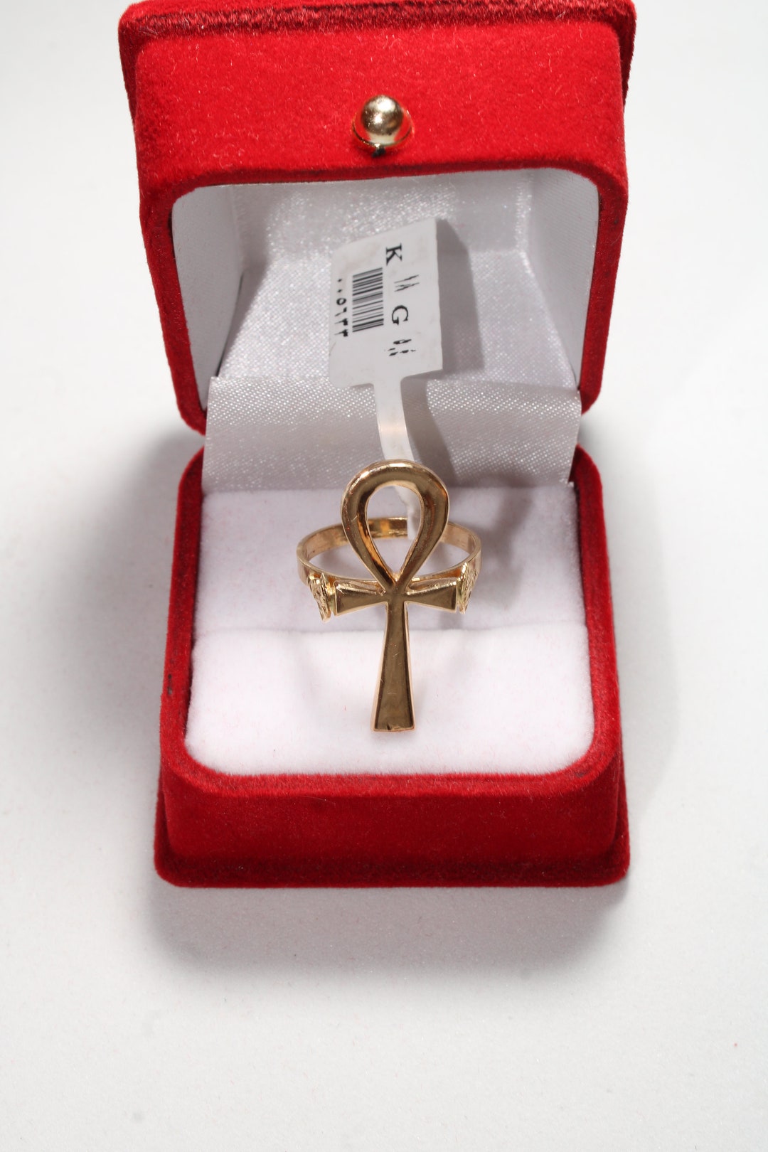 Egyptian Gold 18K Ring Stamped Pharaonic Ankh Cross Key of Life 5 Gr ...