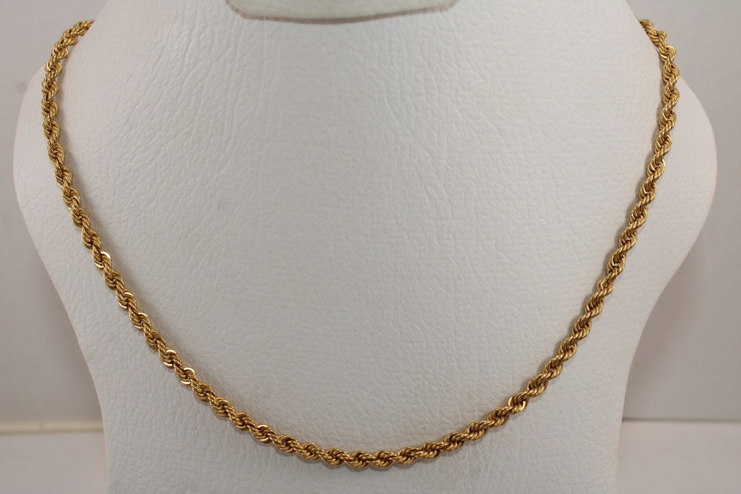 Egyptian Rope Chain 18K Yellow Gold Stamped Necklace Nice 3.7 - Etsy