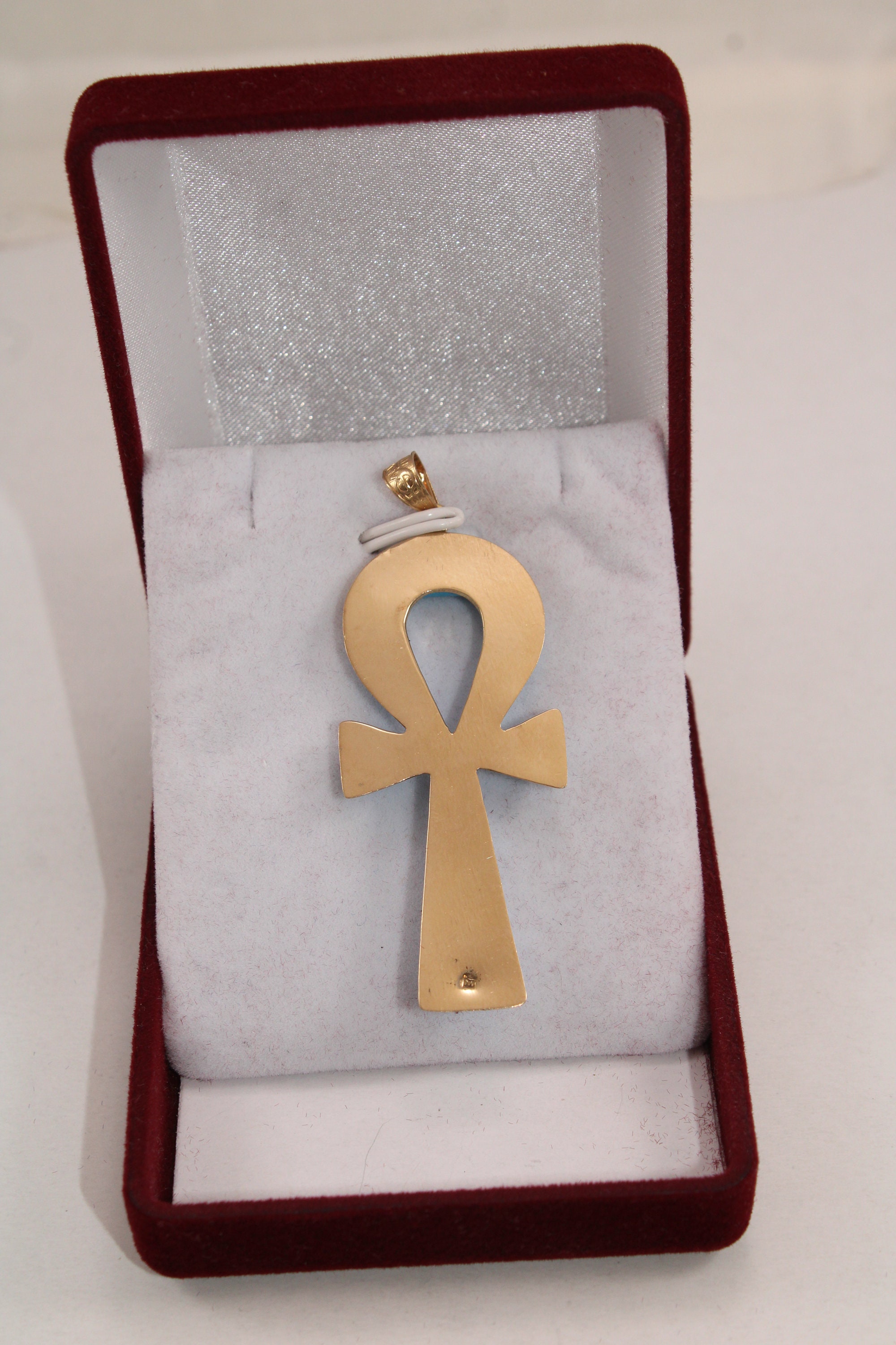 Egyptian Handmade Ankh Cross Key of Life Turquoise 18K Yellow - Etsy