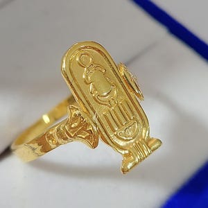 King Tut Name Cartouche 18K Gold Ring | Egyptian Jewelry Handmade ...