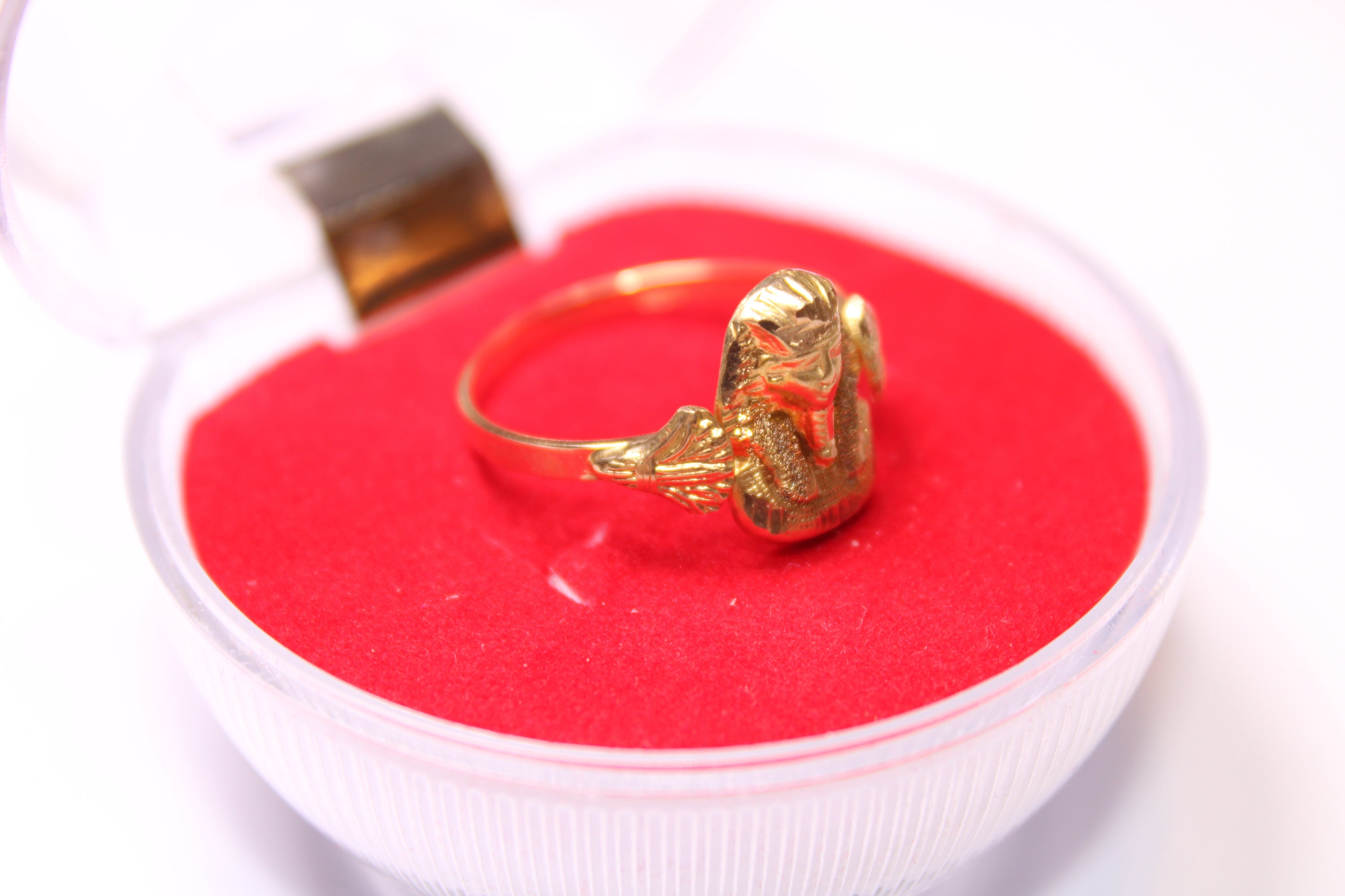 Egyptian Engraved Pharaoh King Tut Ring Gold 18K Stamped | Etsy