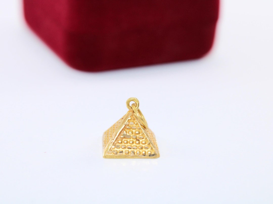 3D Egyptian Pyramid 18K Gold Pendant Egyptian Jewelry Handmade Jewelry ...