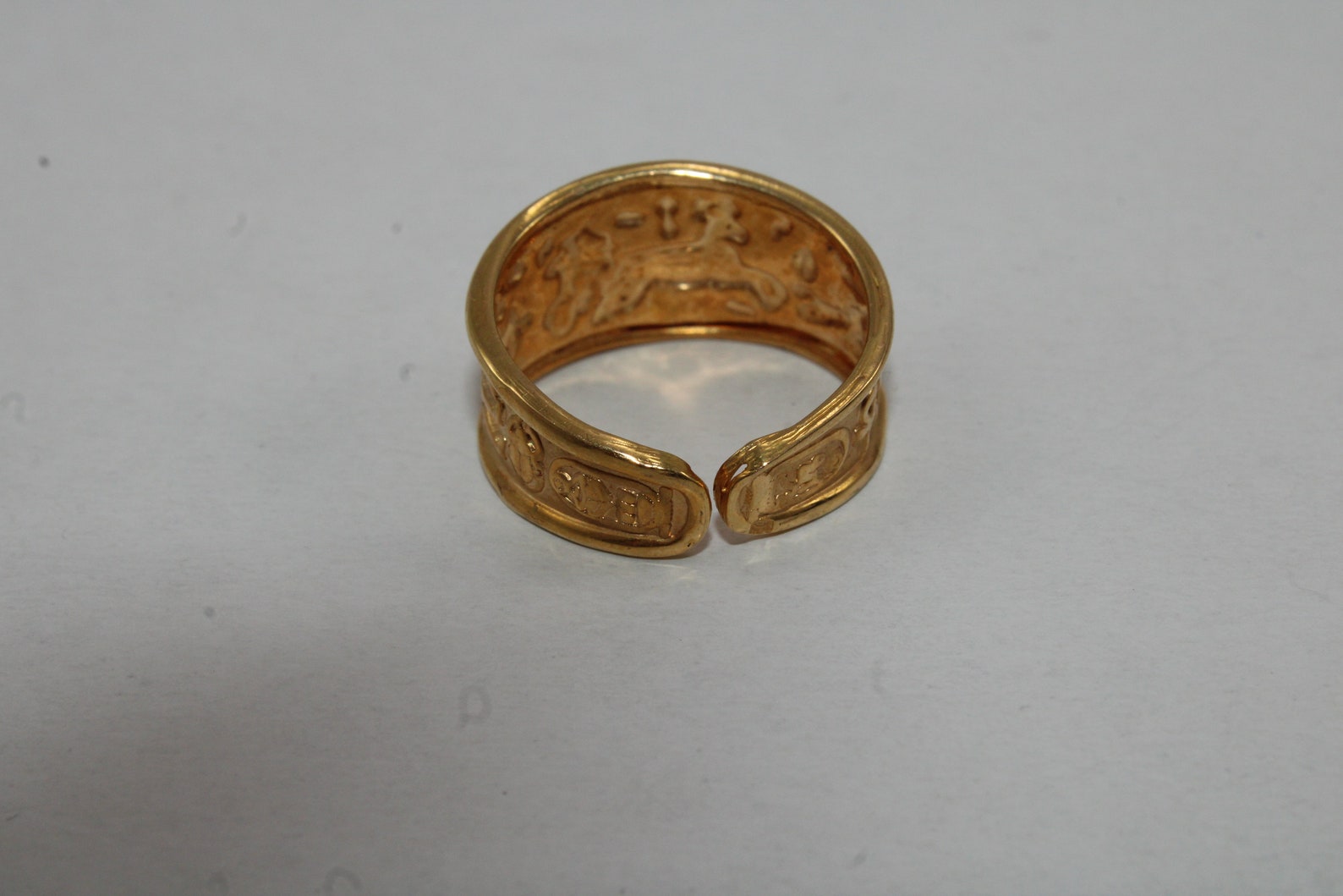 Egyptian Anubis Amun Chariot Pharaonic Gold 18K Ring Stamped | Etsy