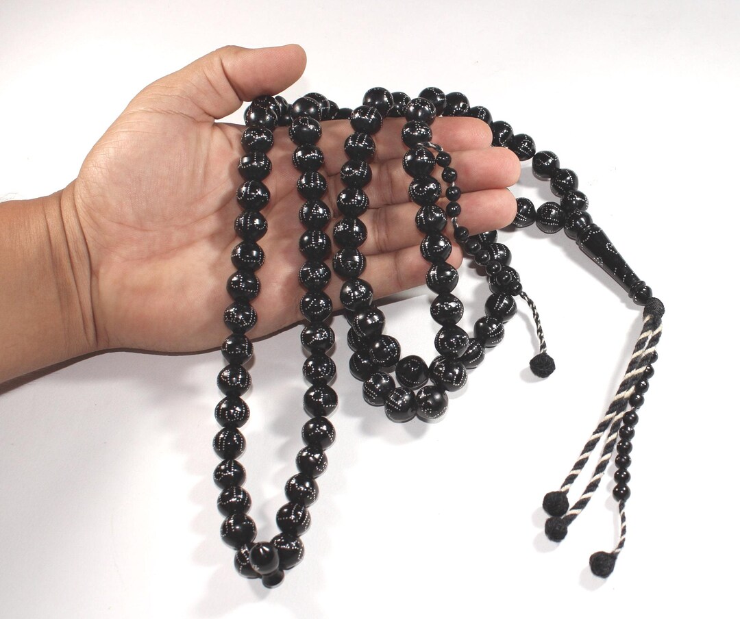 Kuka and Silver Prayer Beads Islamic 99 Names of Allah Rosary Muslim ...