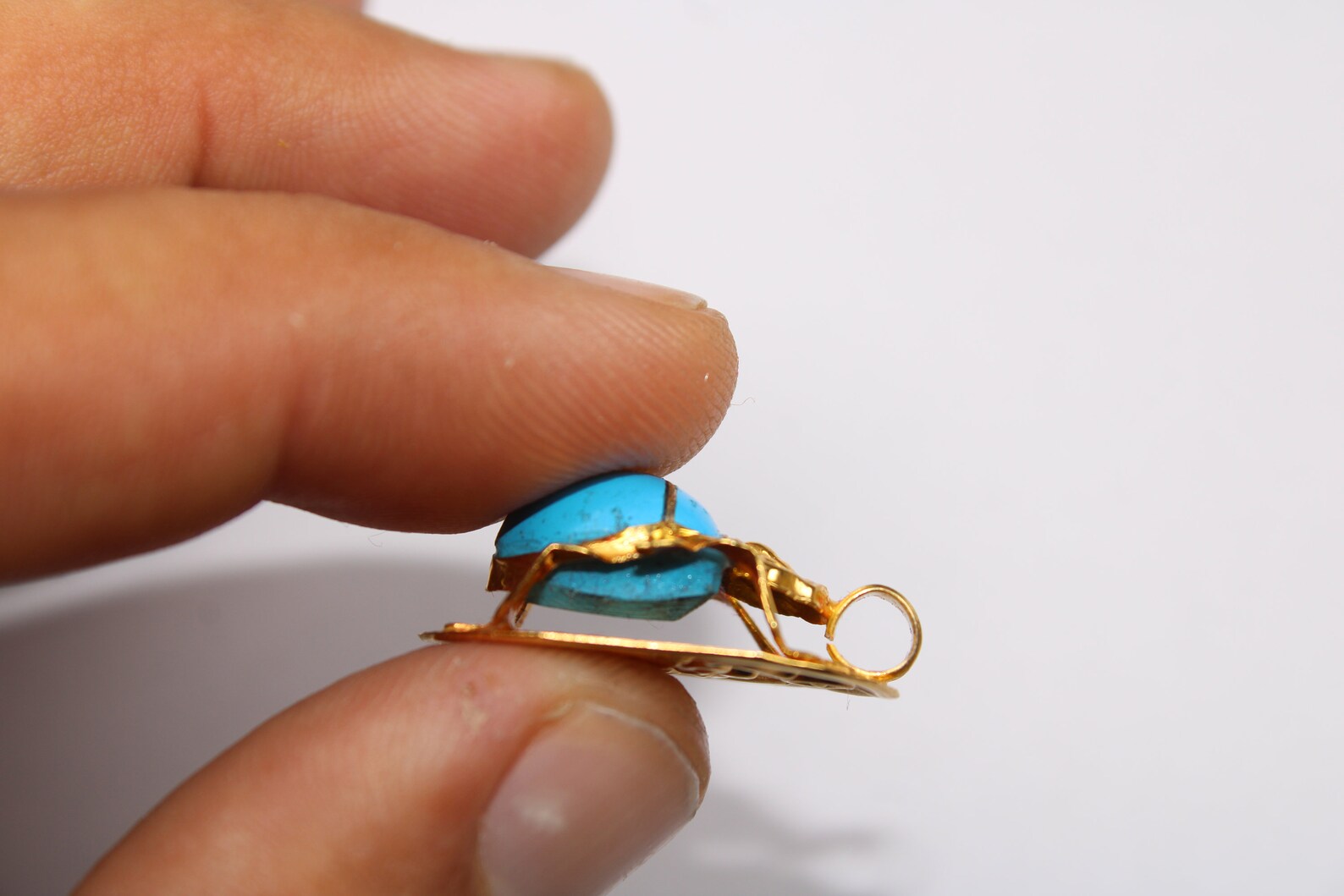 Egyptian Scarab Gold 18K DOUBLE SIDE Stamped Pharaonic Yellow - Etsy