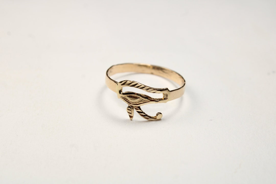 Egyptian Gold 18K Ring Stamped Pharaonic Eye of Horus 1.5 Gr All Sizes ...