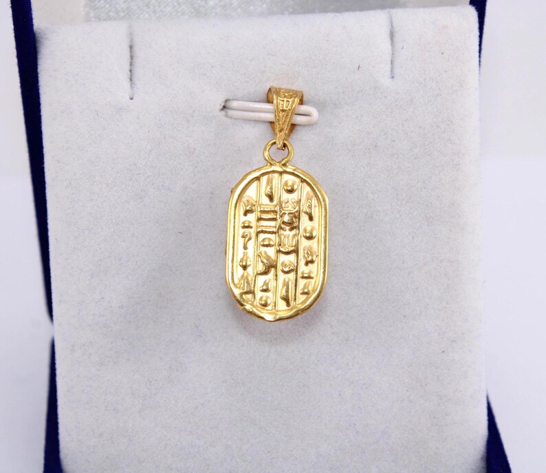 Sterling Silver Scarab Necklace, Hieroglyphic Alphabet Handmade ...