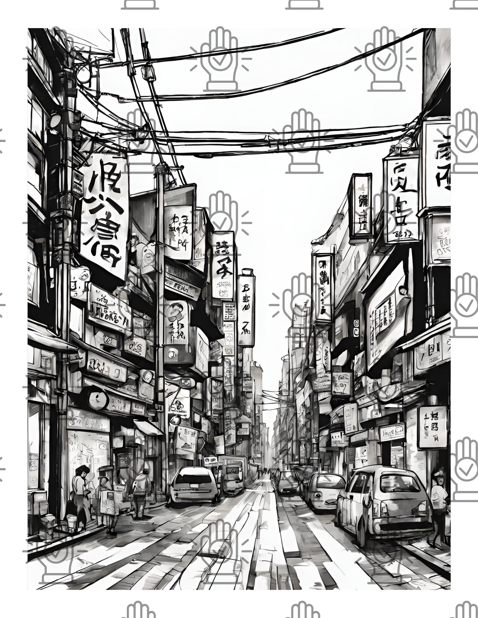 Neon Dreams of Tokyo Colouring Pages. 3 Illustrations to Colour ...
