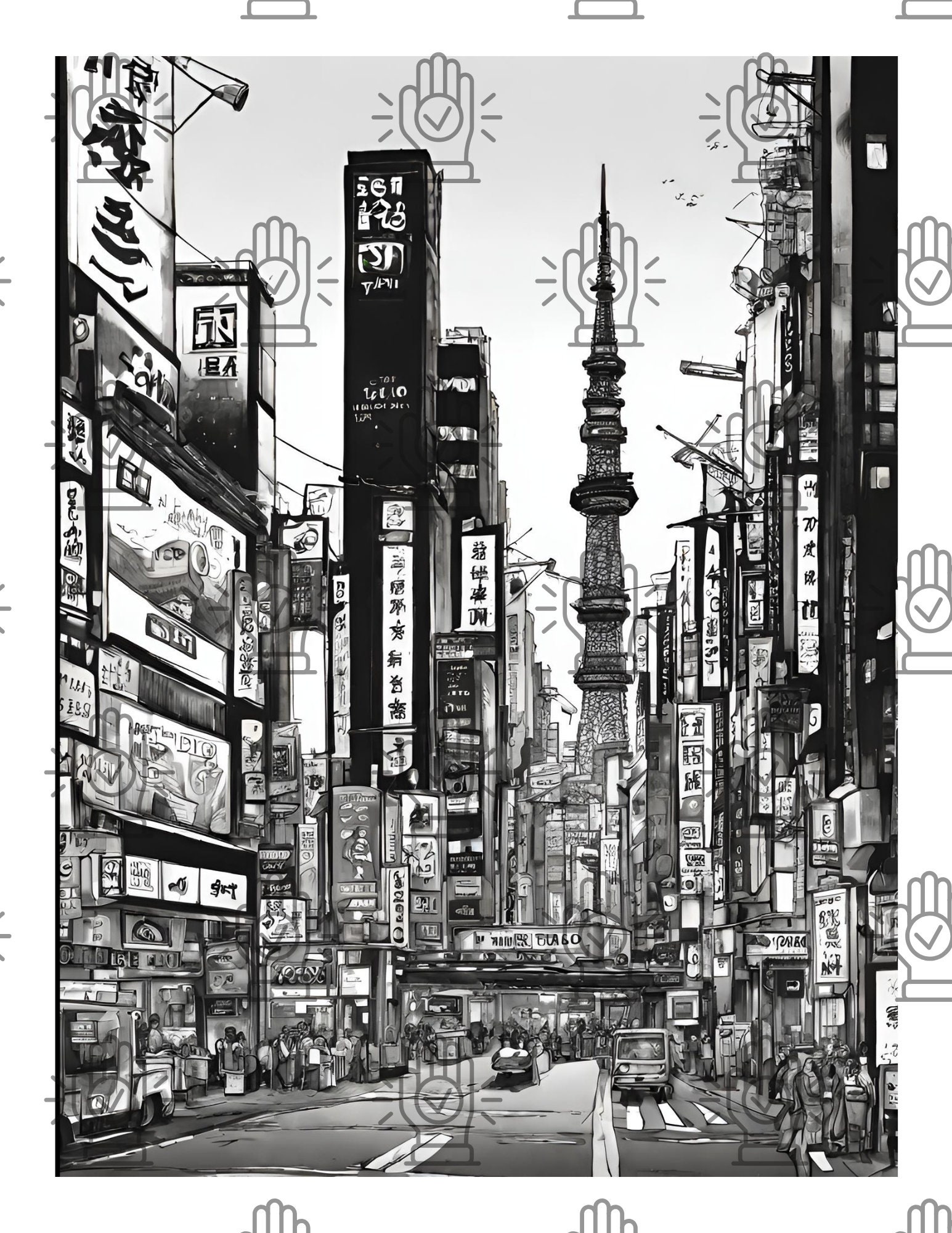 Neon Dreams of Tokyo Colouring Pages. 3 Illustrations to Colour ...