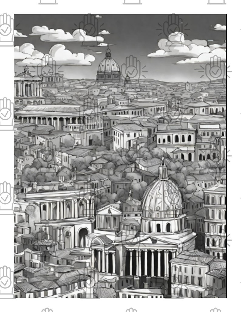 6 X Rome Reverie Colouring Pages. 6 Illustrations to Colour. Instant ...