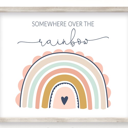 Pastel Somewhere Over the Rainbow Wall Art Printable Wall - Etsy