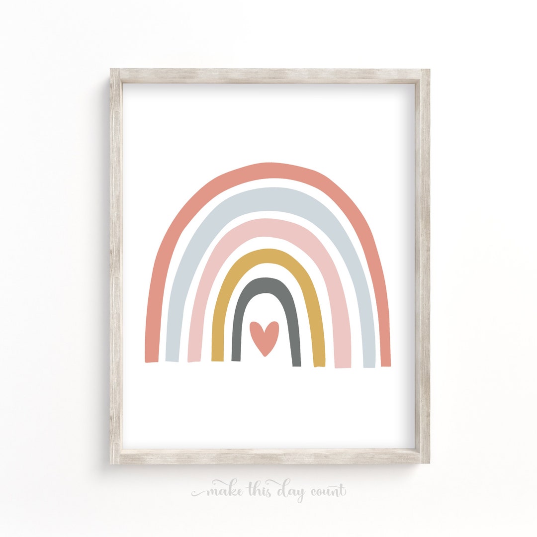 Rainbow Wall Art, Boho Rainbow Printable, Girls Room Decor, Girls ...
