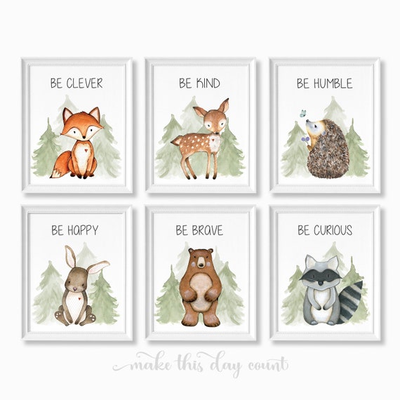 Woodland Animals Baby Nursery Printables PRINTABLE Woodland Wall Art,
