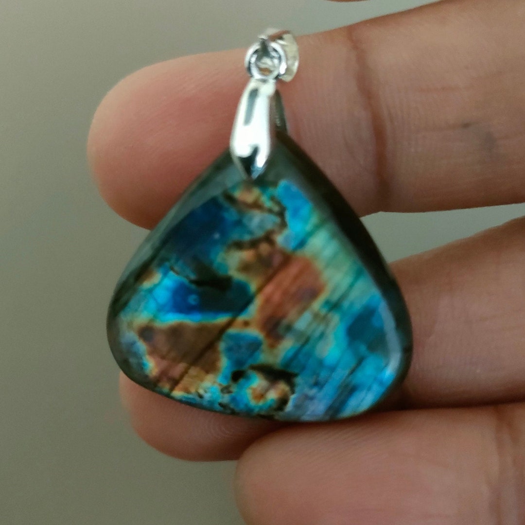 Spectrolite 11.60gr Rainbow Green and Golden Orange Drop - Etsy