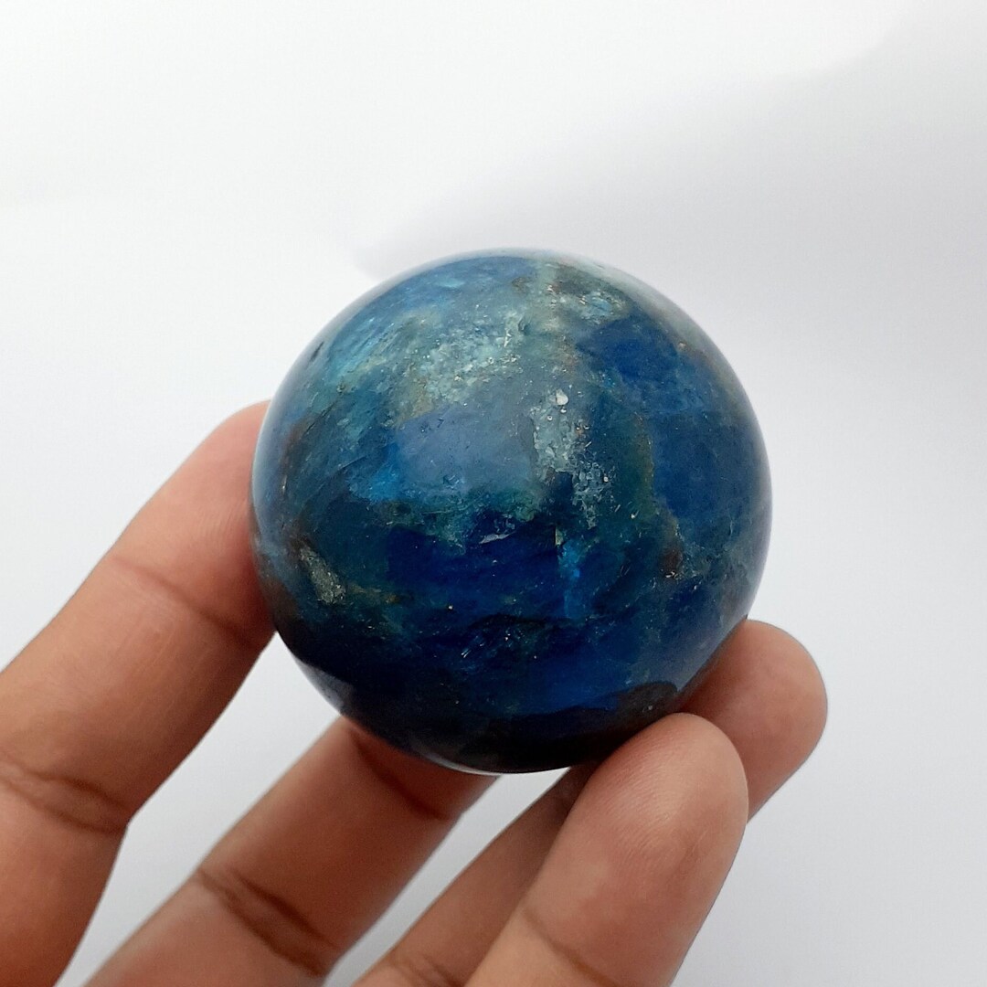 Blue Apatite - 158gr - Sphere 4.5cm in Diameter - Etsy