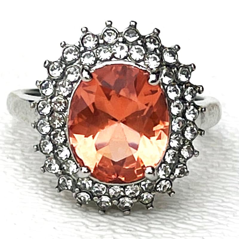 Peach Sapphire Ring - Etsy