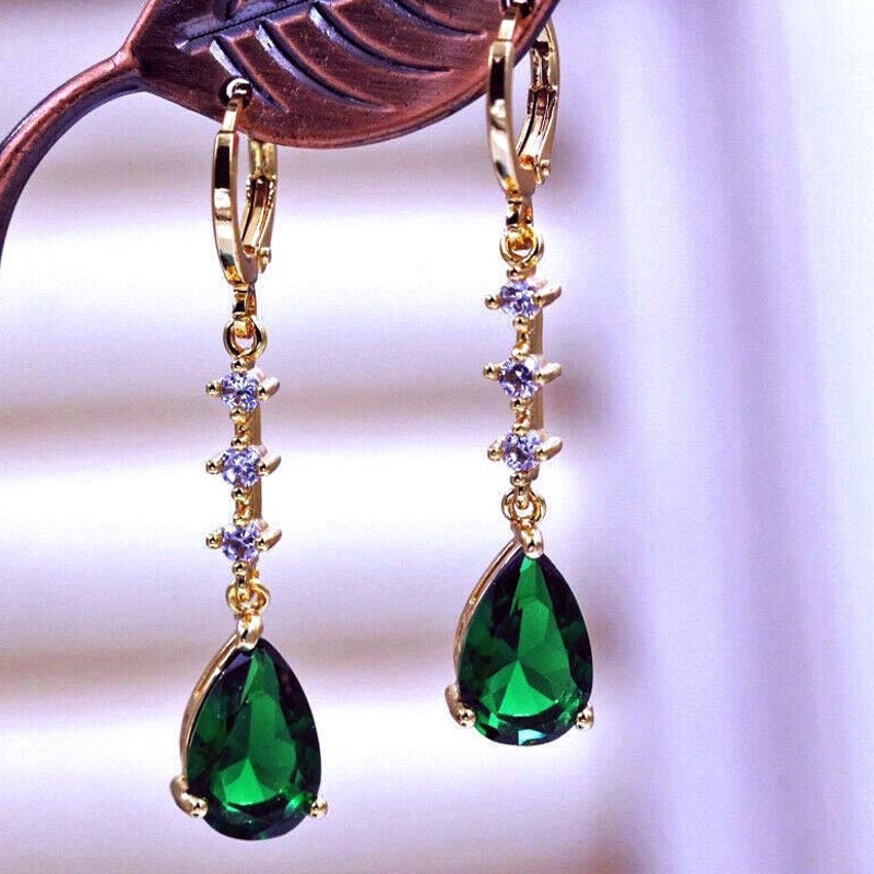Emerald Drop Earring - Etsy