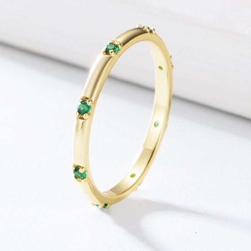 Emerald Stacking Ring - Etsy