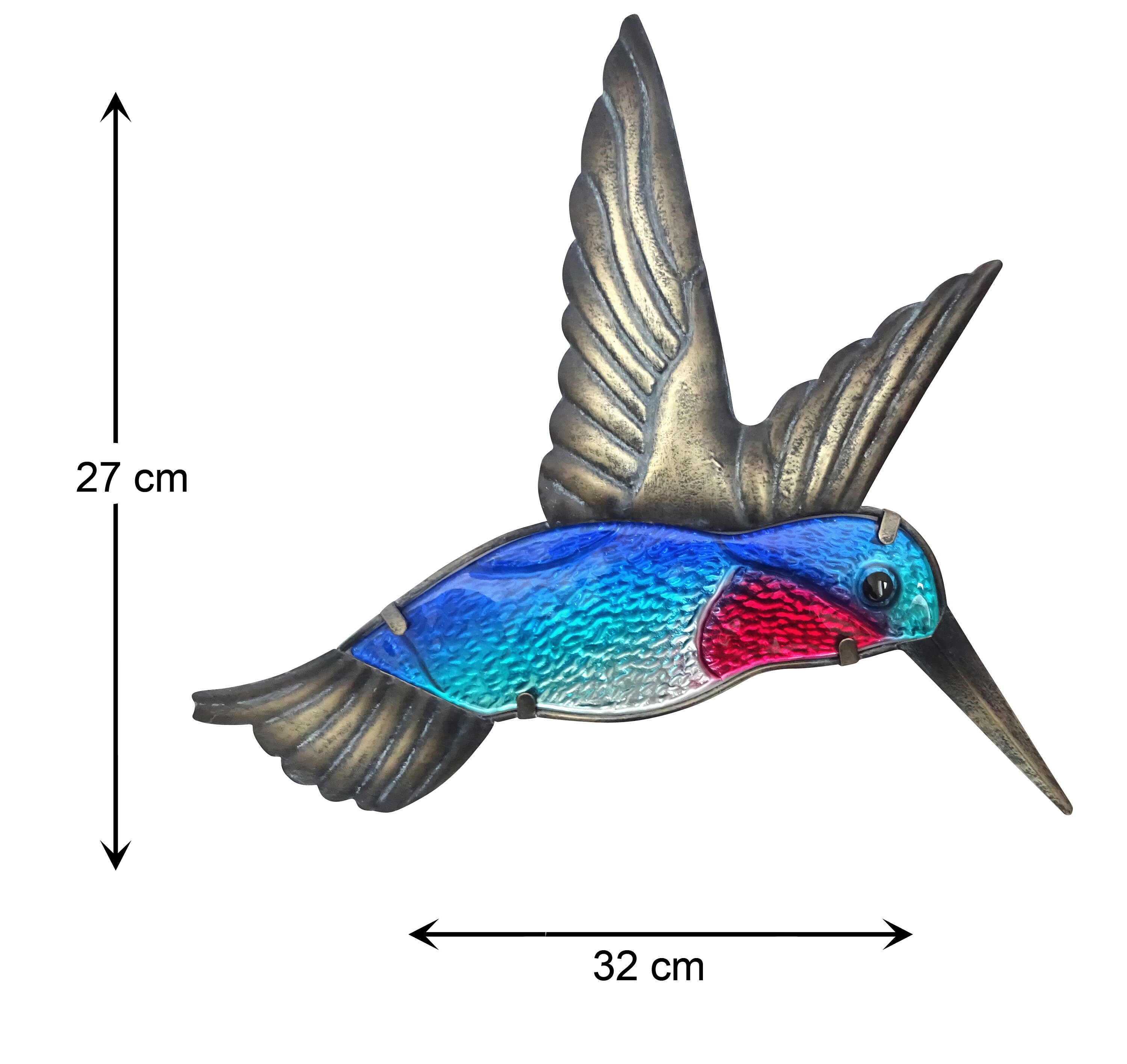 Hummingbird Wall Art Glass Bird Ornament Garden Decor | Etsy