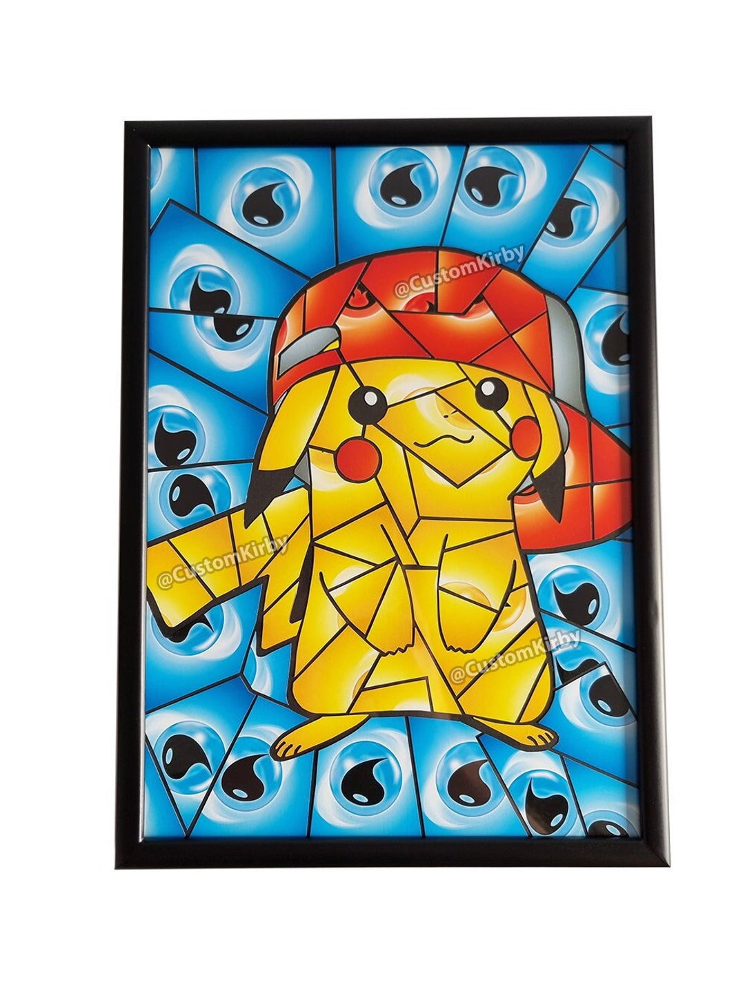 POKEMON Cards PIKACHU MOSAIC Wood Frame With Glass - Etsy
