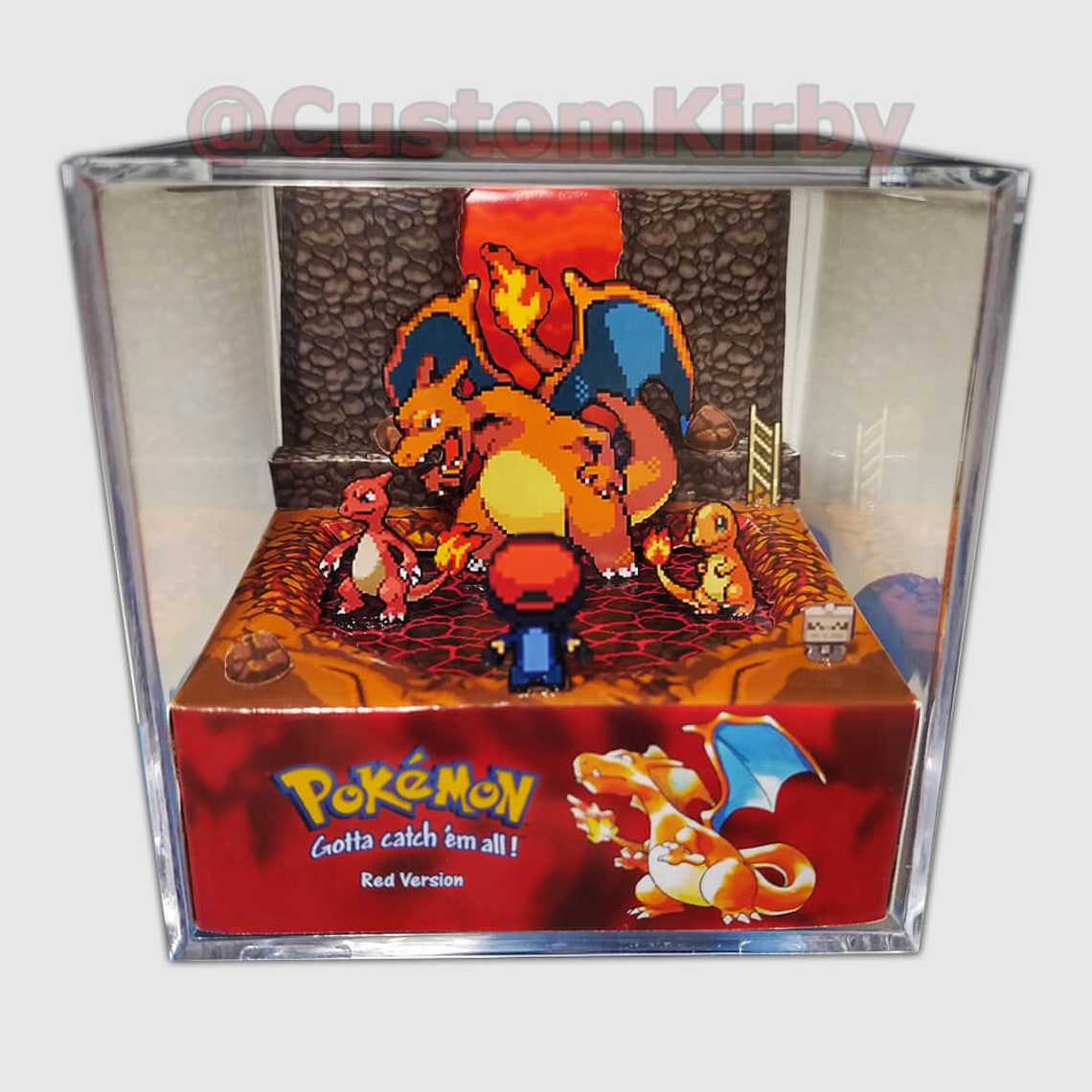 Pokemon diorama cube Pokémon Red Diorama Charizard | Etsy
