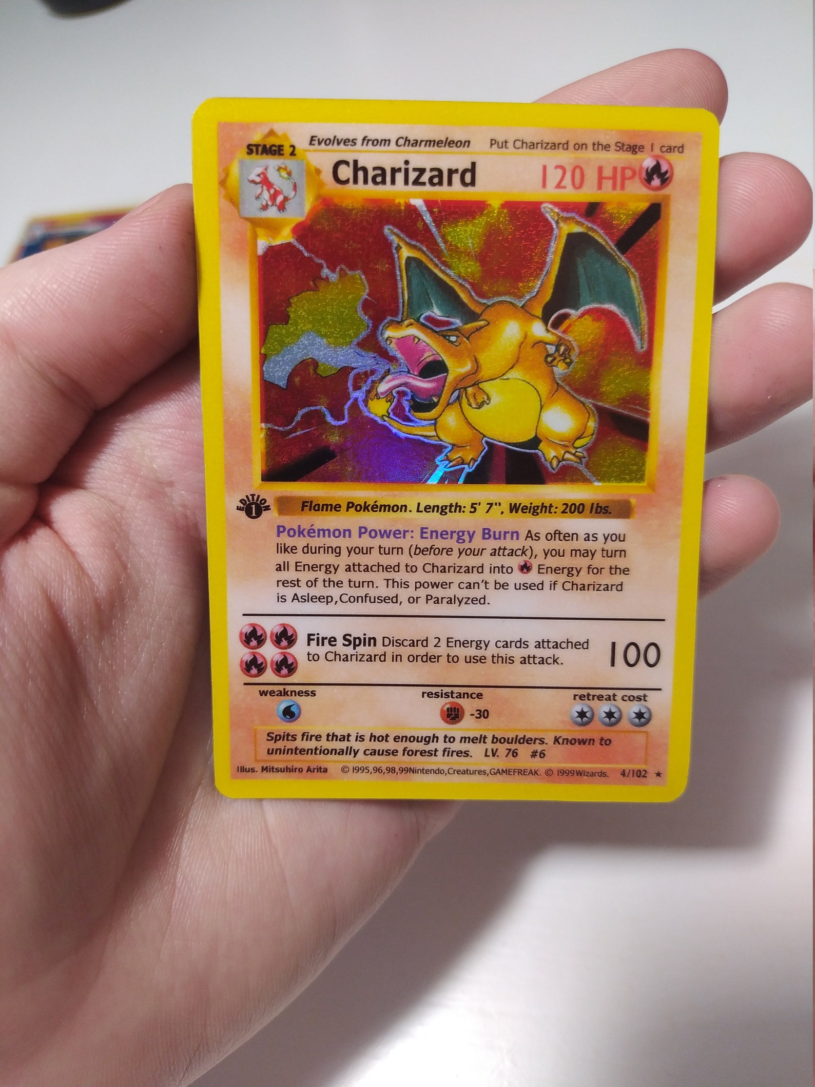 Replica 1st edition shadowless CHARIZARD Holo Pokemon card | Etsy