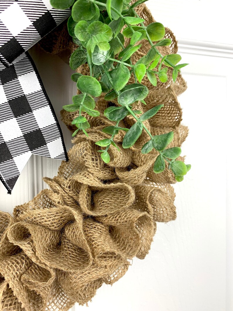 Burlap Buffalo Check Wreath Rustic Decor Farmhouse Wreath - Etsy