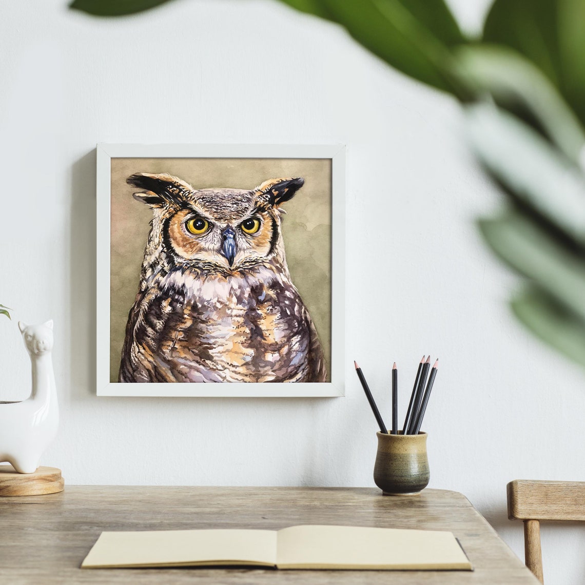 Eule Kunstdruck von Malerei, Eule Geschenk, Muttertag Geschenk, Große ...
