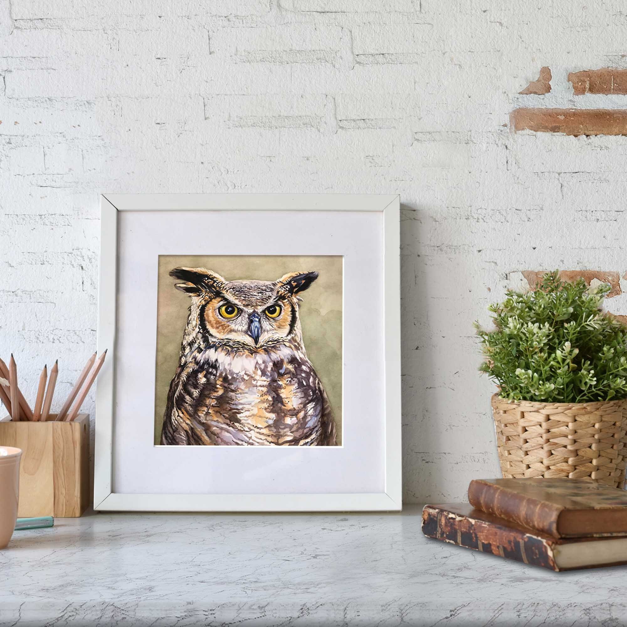 Eule Kunstdruck von Malerei, Eule Geschenk, Muttertag Geschenk, Große ...